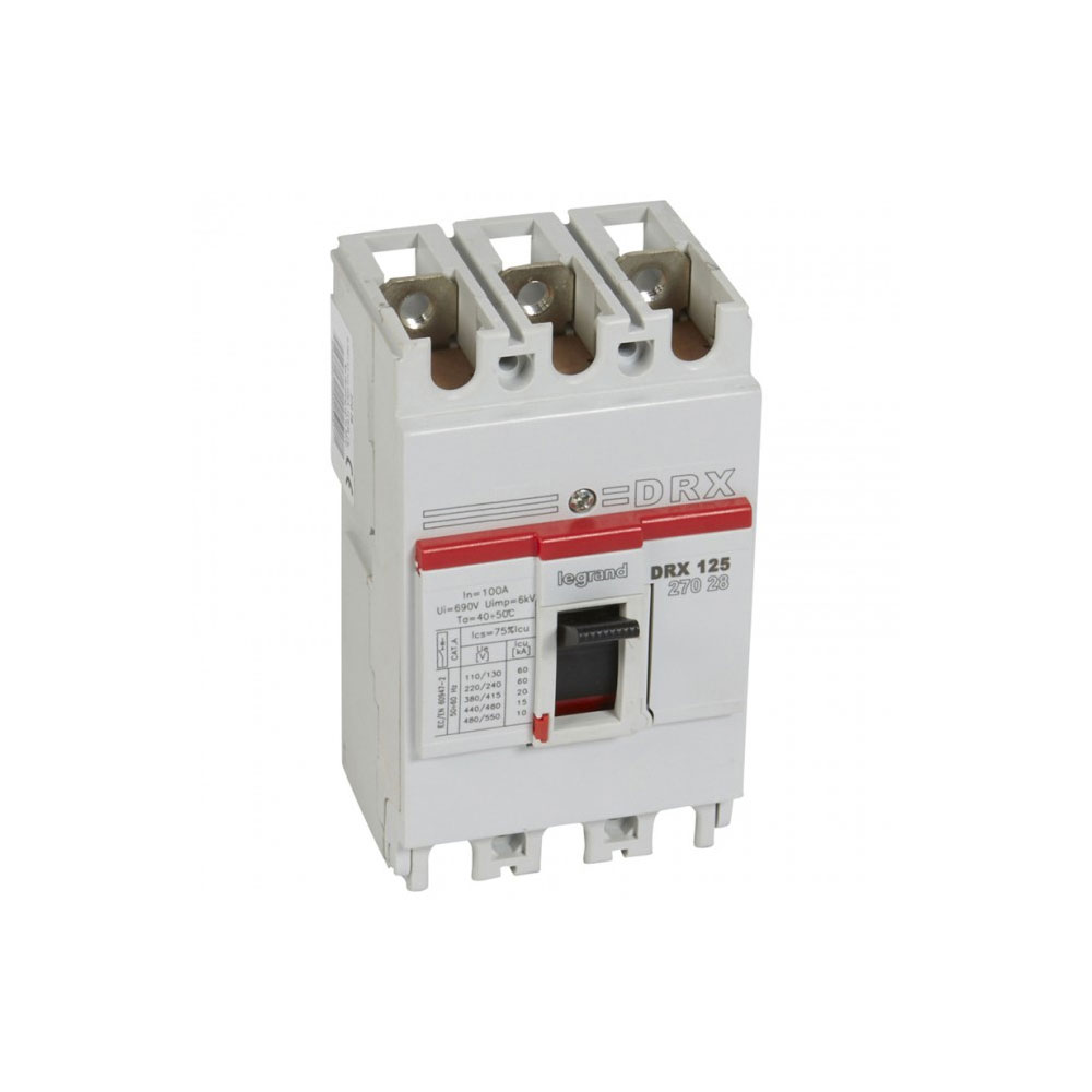 MCCB - DRX 125 - thermal magnetic - Icu 20 kA - 415 V~ - 3P - In 100 A - (27028) - Alsuhaili ...
