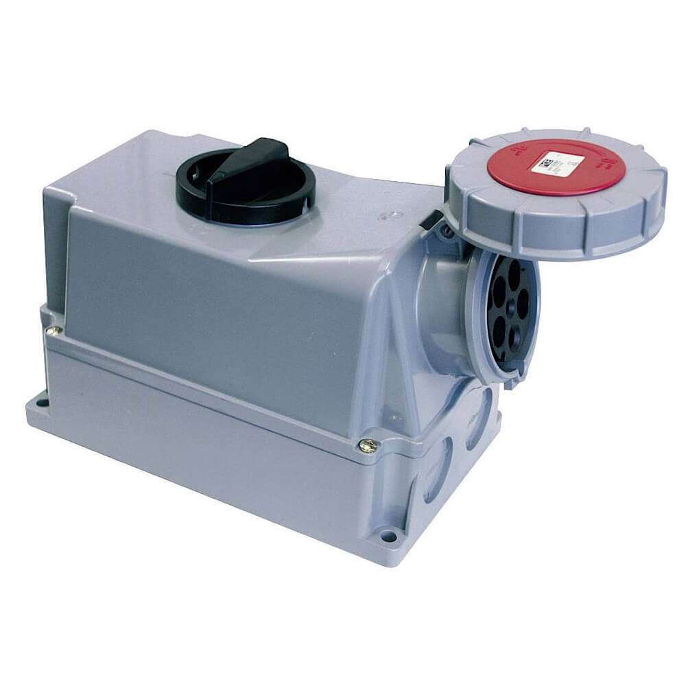 Switched interlocked sockets ? for wall mounting- lockable by padlock ...
